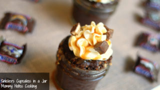 Snickers Cupcakes in a Jar - Mommy Hates Cooking
