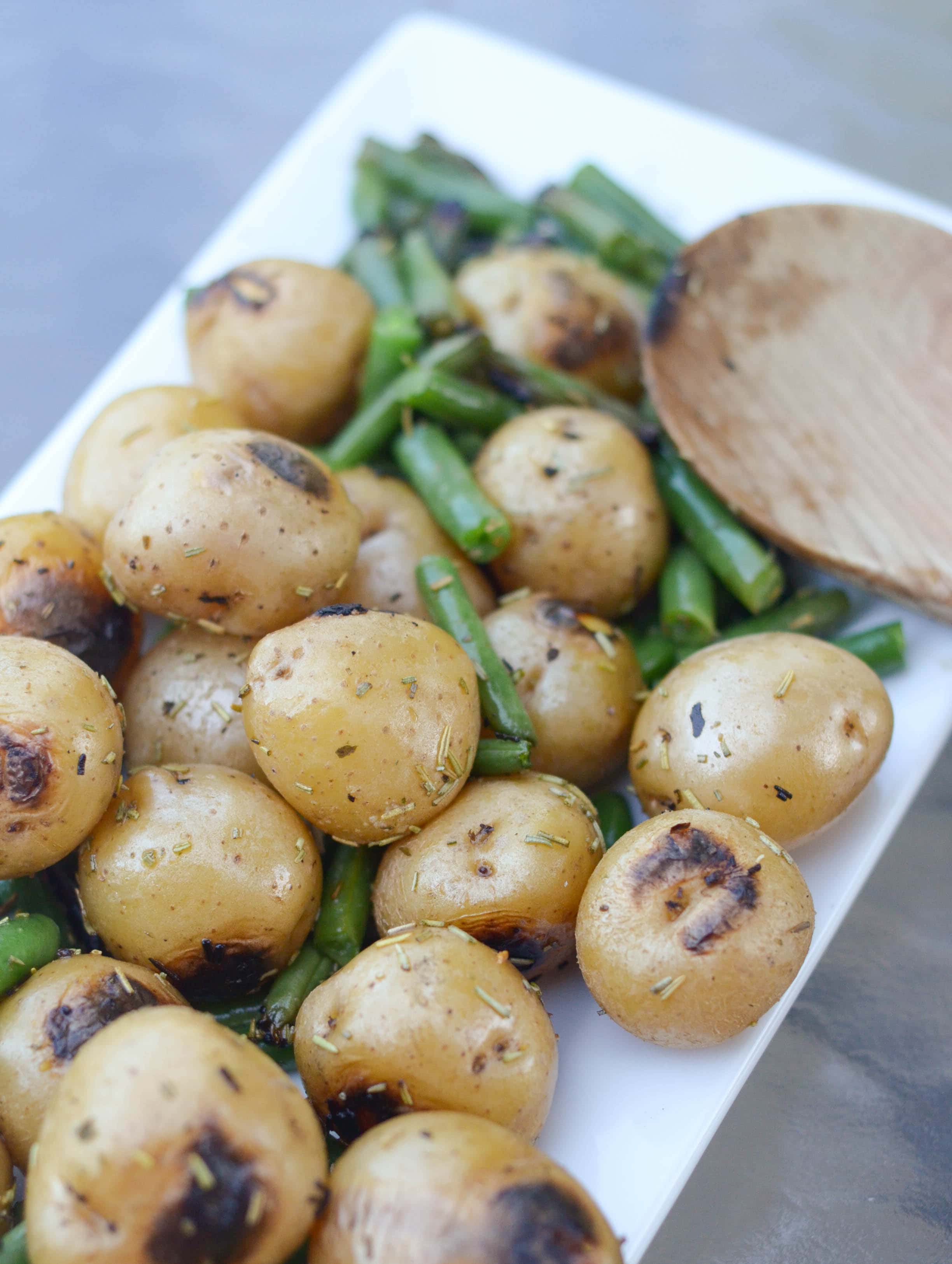 Pellet Grill Green Beans and Potatoes - Mommy Hates Cooking