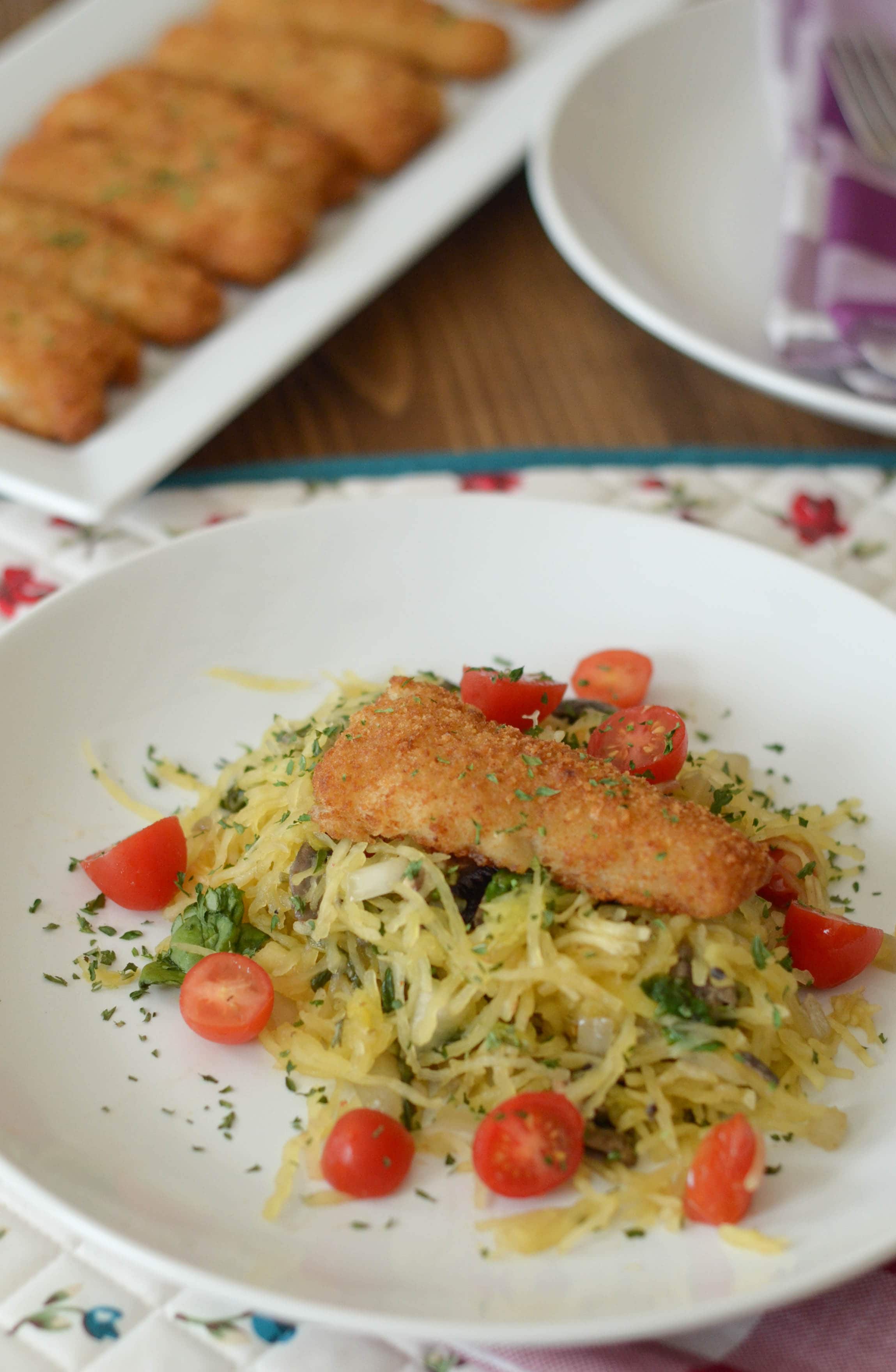 Potato Crunch Fillet Spaghetti Squash Sauté - Mommy Hates Cooking