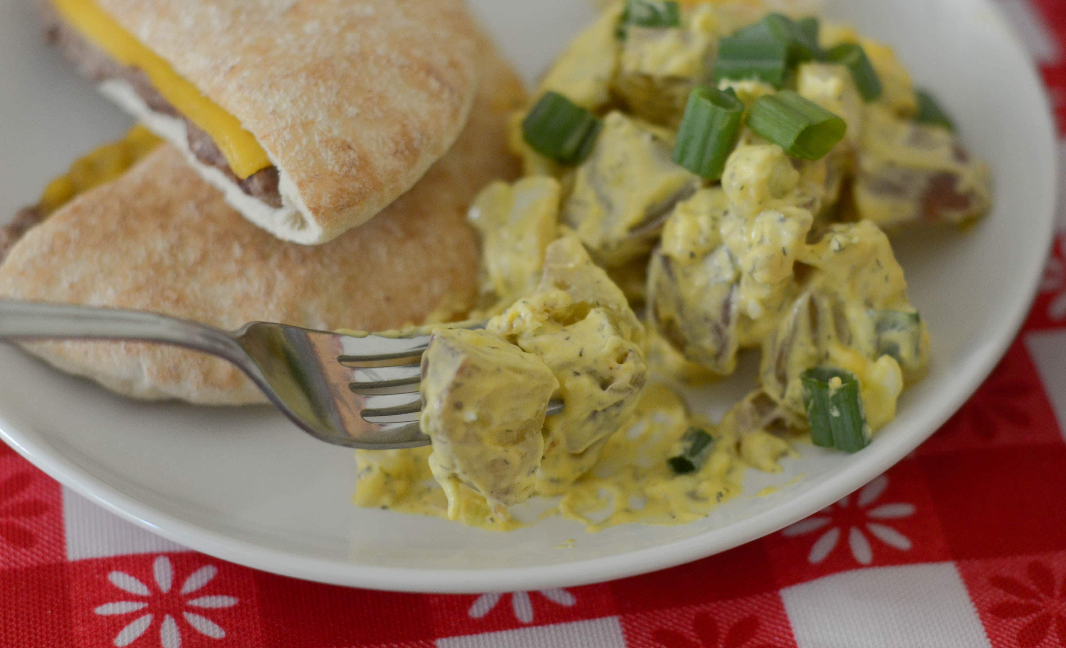 Angus Cheeseburgers + Creamy Potato Salad - Mommy Hates Cooking