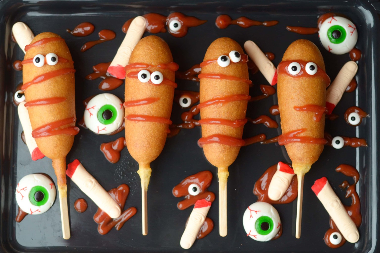 Creepy Corn Dogs & Spooky Brains - Mommy Hates Cooking