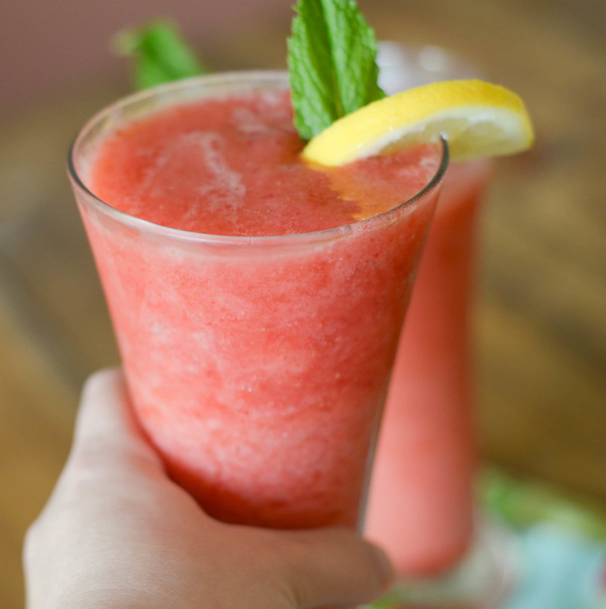 Frozen Strawberry Lemonade Mocktail - Mommy Hates Cooking