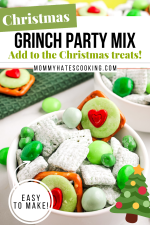 Easy Grinch Snack Mix Recipe with Puppy Chow - Mommy Hates Cooking