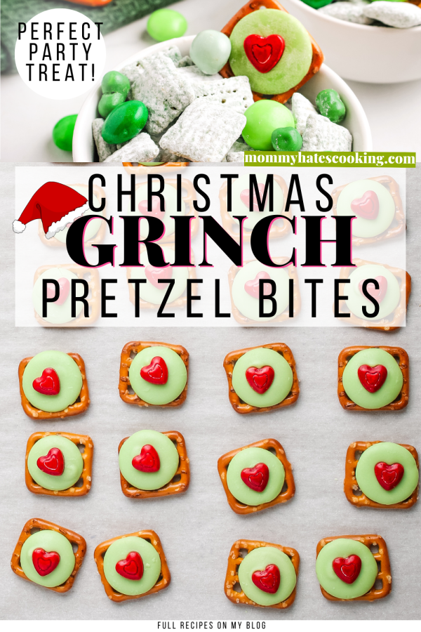 Easy Grinch Pretzel Bites Snack Recipe - Mommy Hates Cooking