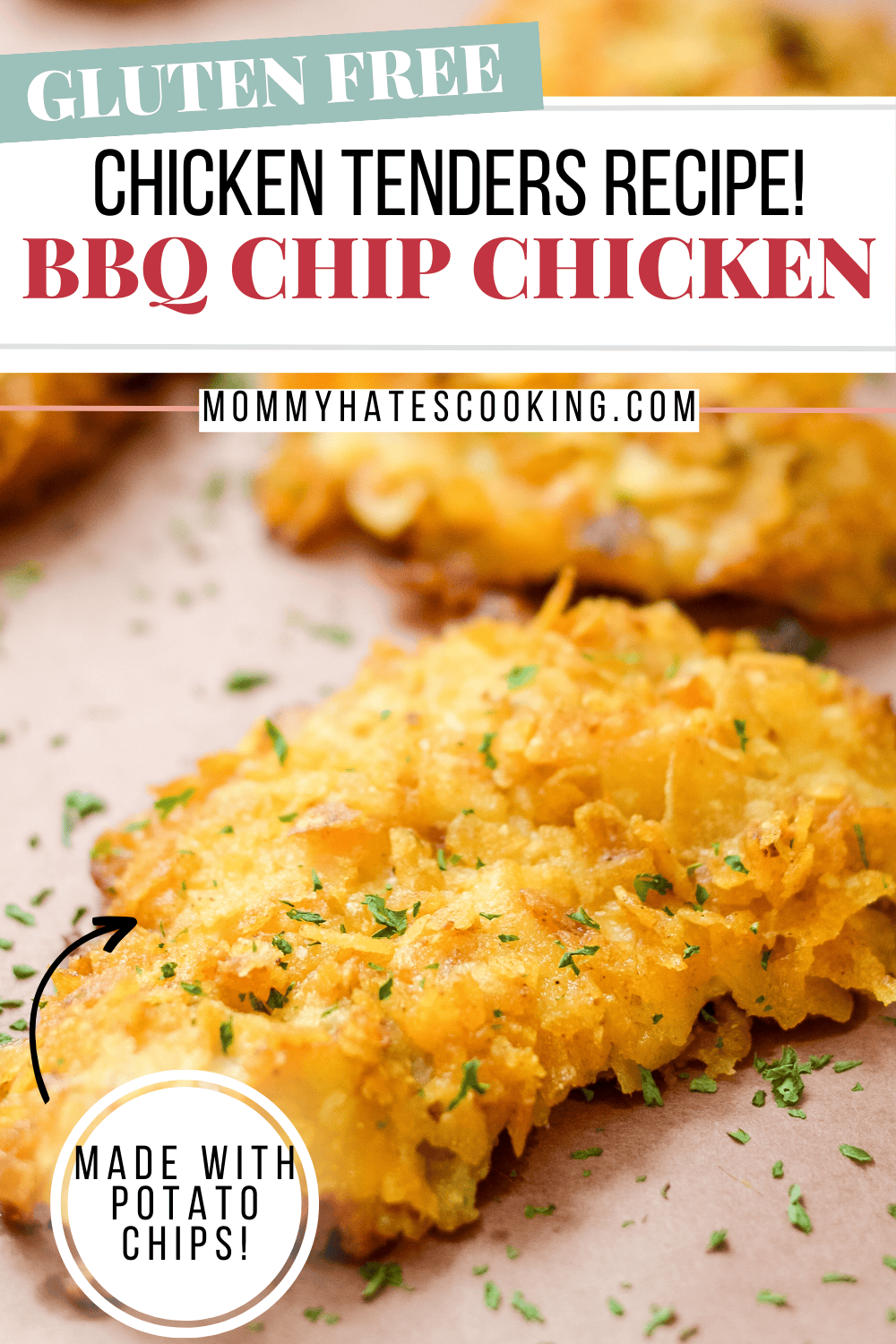 Gluten-Free BBQ Potato Chip Chicken Tenders - Mommy Hates Cooking