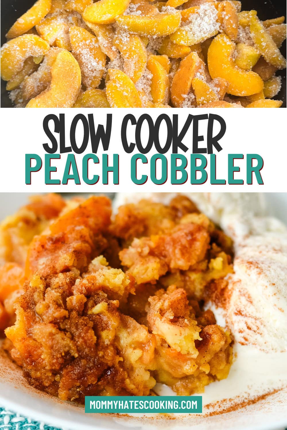 Slow Cooker Peach Cobbler with Cake Mix (Gluten-Free Option) - Mommy ...